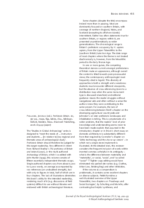 (PDF) Prehistoric Britain - Edited by Joshua Pollard