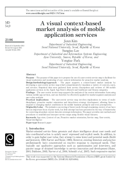 (PDF) A visual context-based market analysis of mobile application services