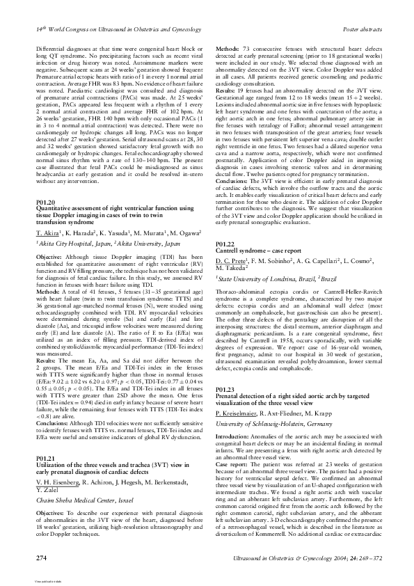 (PDF) P01.21: Utilization of the three vessels and trachea(3VT) view in ...