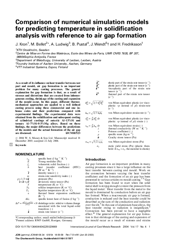 Comparison Of Numerical Simulation Models For Predicting Temperature In