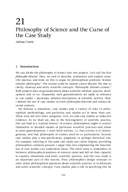 (PDF) Philosophy of Science & The Curse of the Case Study