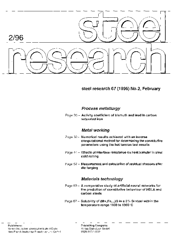 Pdf An Inverse Computational Method For Determining The Constitutive