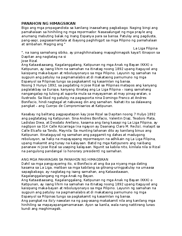 (DOC) PANAHON NG HIMAGSIKAN