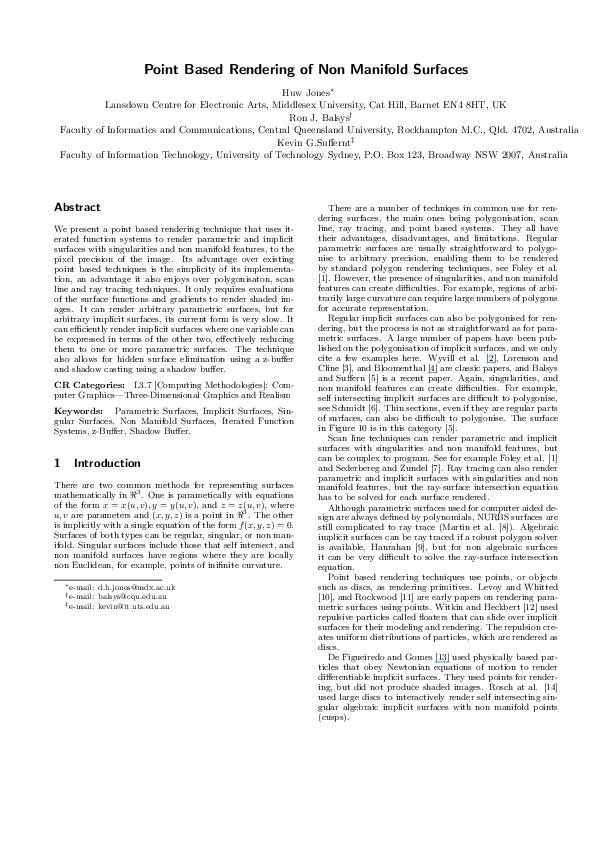 (PDF) Point-Based Rendering of Non-Manifold Surfaces