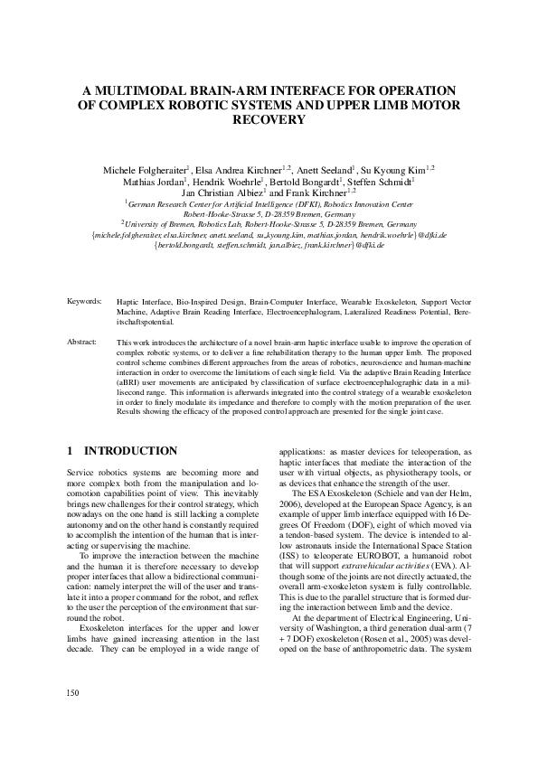 (PDF) A Multimodal Brain-arm Interface for Operation of Complex Robotic ...