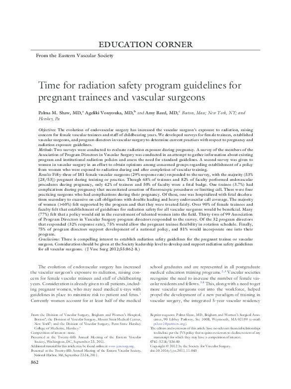 (PDF) Time for radiation safety program guidelines for pregnant ...