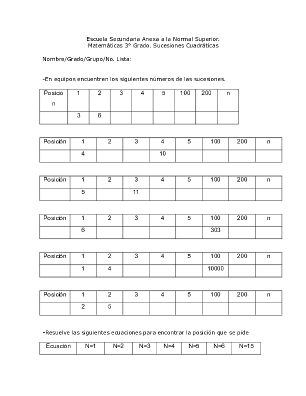 (DOC) Sucesiones cuadráticas