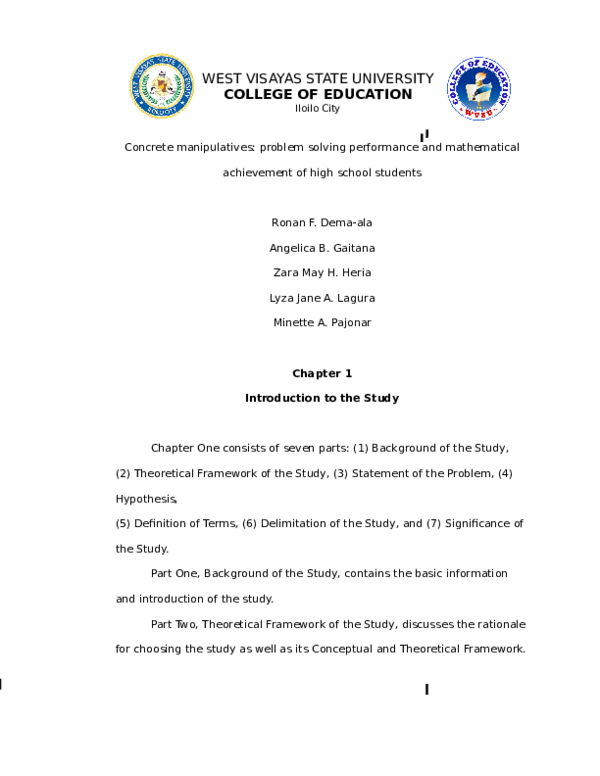 (DOC) Concrete manipulatives: problem solving performance and ...
