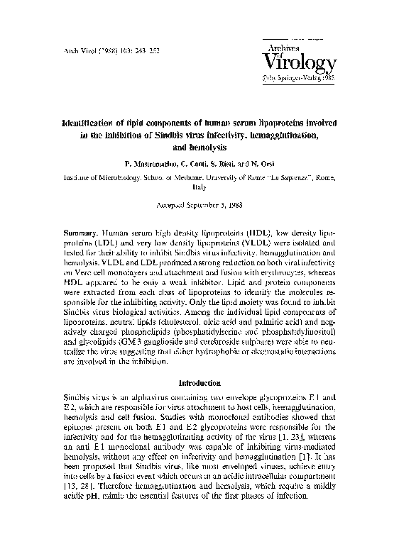 (PDF) Identification of lipid components of human serum lipoproteins ...