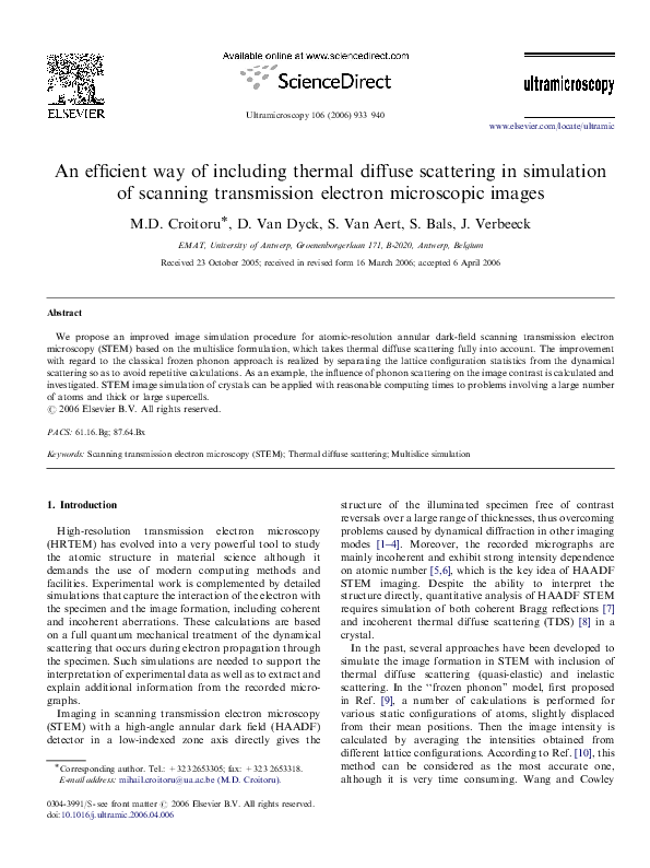 (PDF) An efficient way of including thermal diffuse scattering in ...