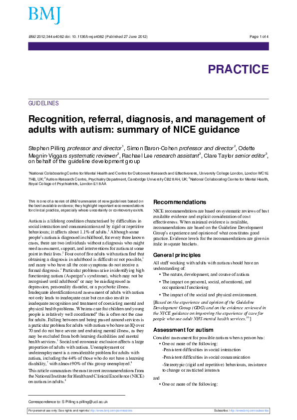 (PDF) Recognition, referral, diagnosis, and management of adults with ...