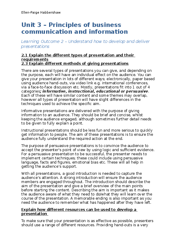 (DOC) Unit 3 – Principles of business communication and information ...