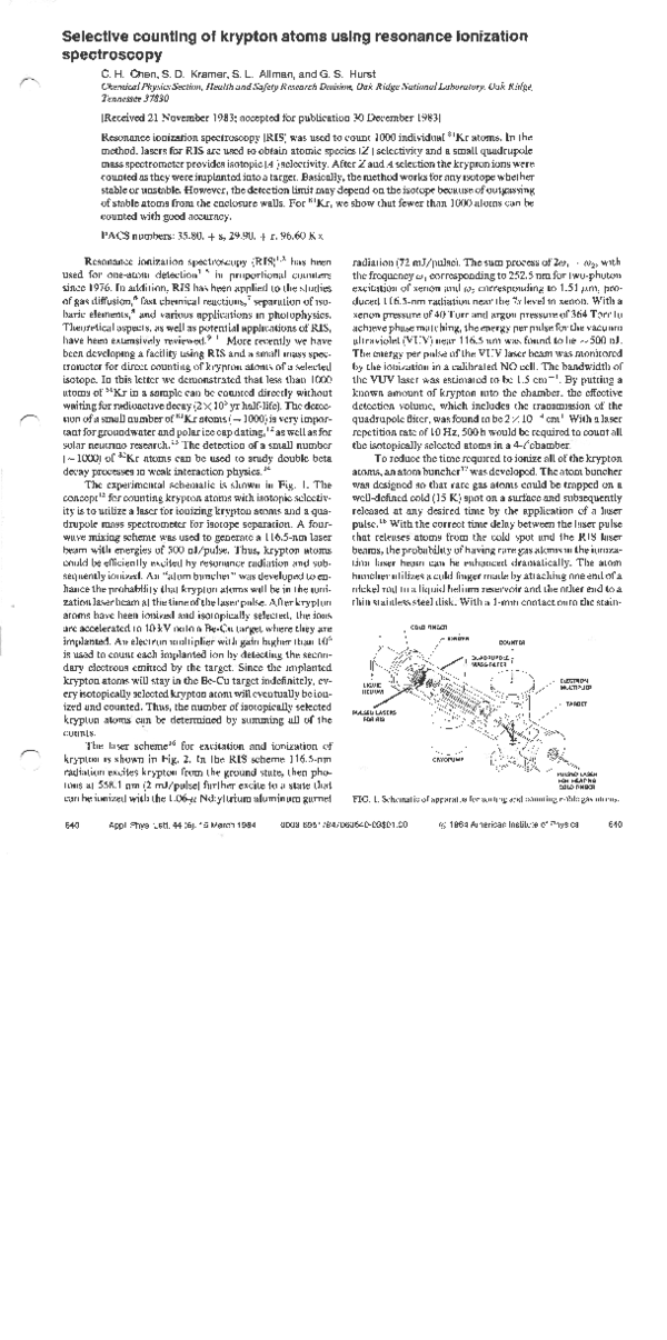 (PDF) Selective counting of krypton atoms using resonance ionization ...