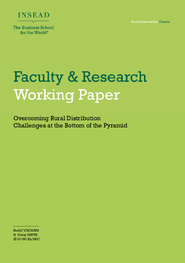 (PDF) Overcoming rural distribution challenges at the bottom of the pyramid
