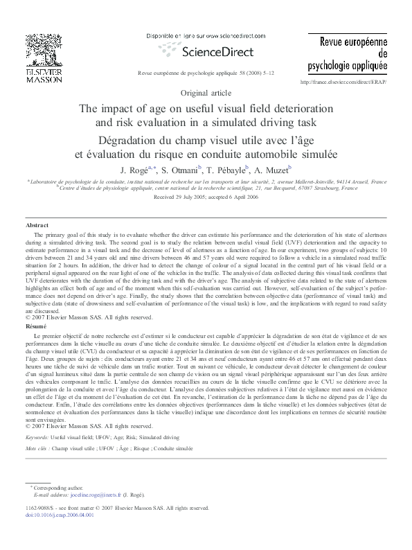 Pdf The Impact Of Age On Useful Visual Field Deterioration And Risk