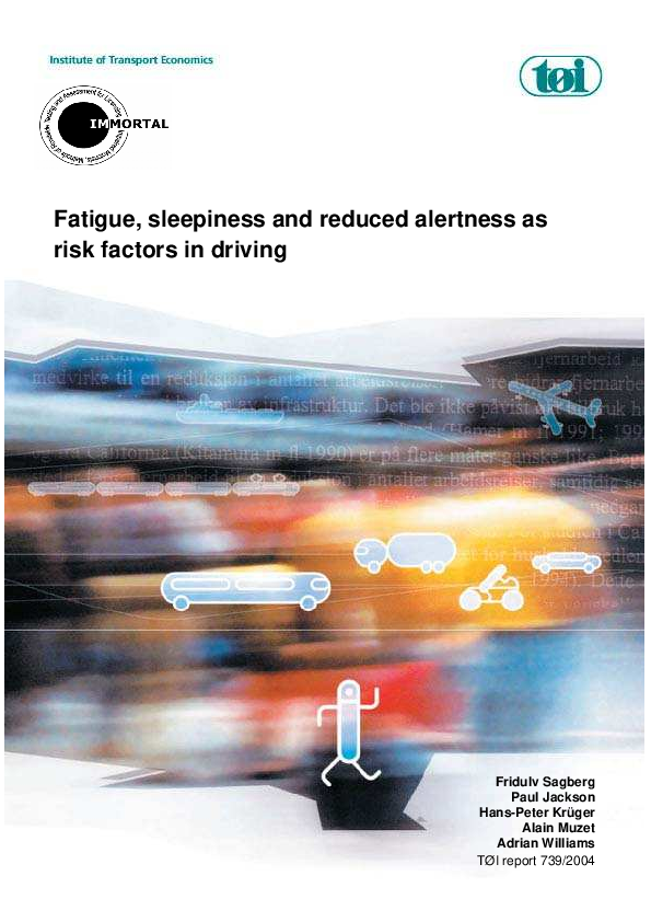 (PDF) Fatigue, sleepiness and reduced alertness as risk factors in driving