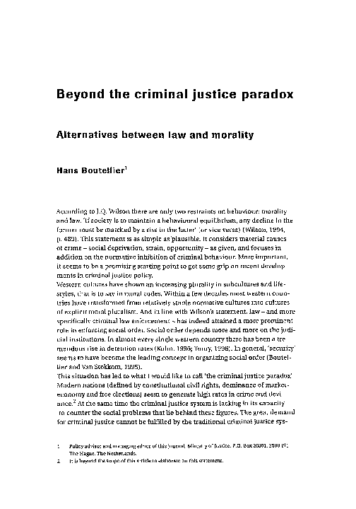 (PDF) Beyond the criminal justice paradox