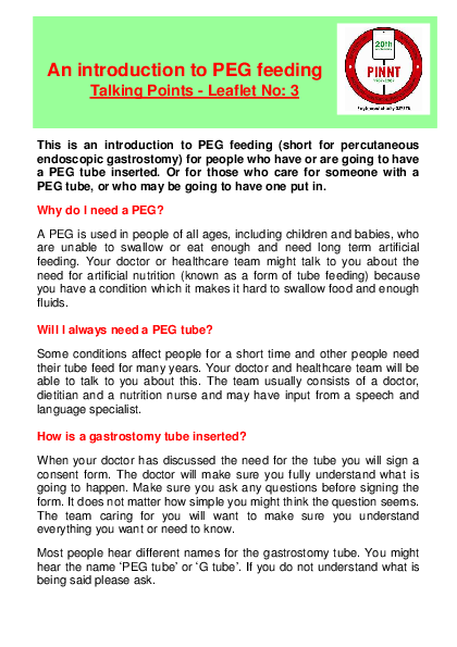 (PDF) An introduction to PEG feeding
