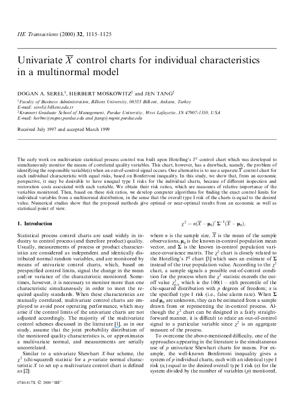 (PDF) Univariate X¯ control charts for individual characteristics in a multinomial model ...