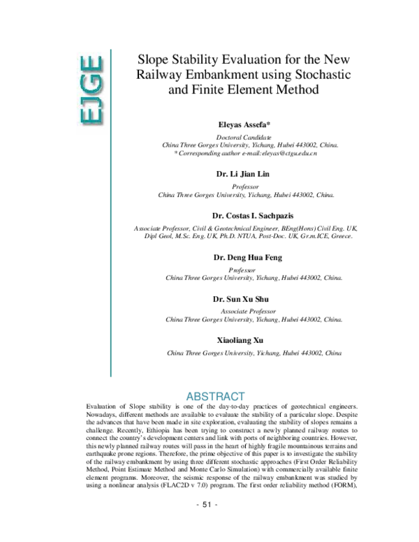 (PDF) Slope Stability Evaluation for the New Railway Embankment using ...