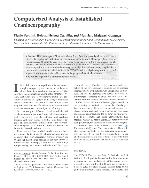 (PDF) Computerized analysis of established craniocorpography