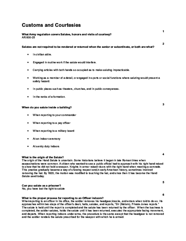 (DOC) Customs and Courtesies