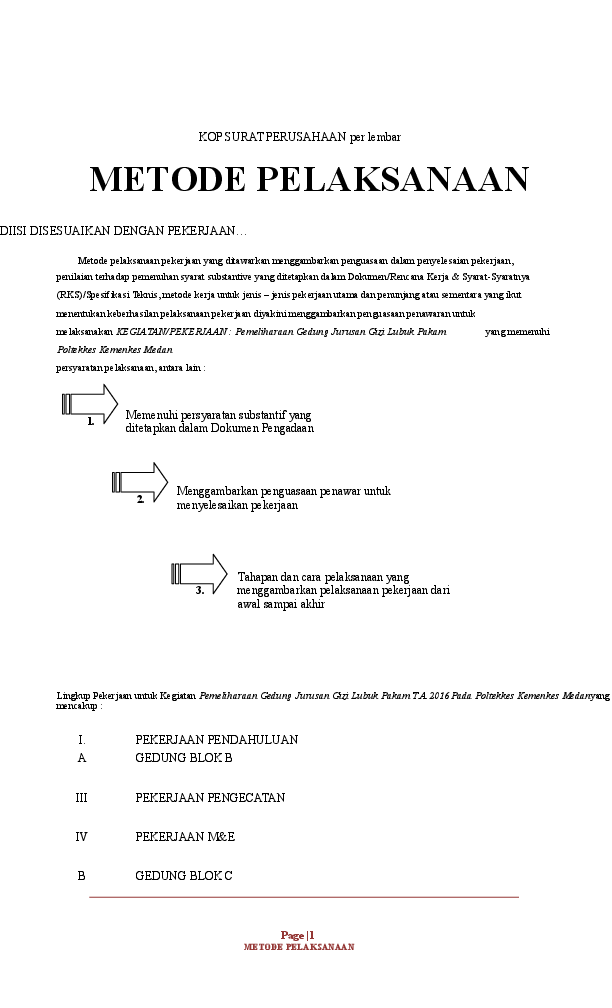 (DOC) Contoh Metode Pelaksanaan PEMELIHARAAN GEDUNG
