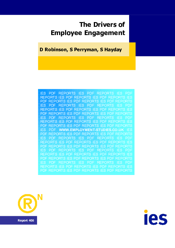 (PDF) The Drivers of Employee Engagement IES