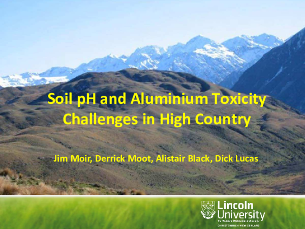 (PDF) Soil pH and aluminium toxicity challenges in high country