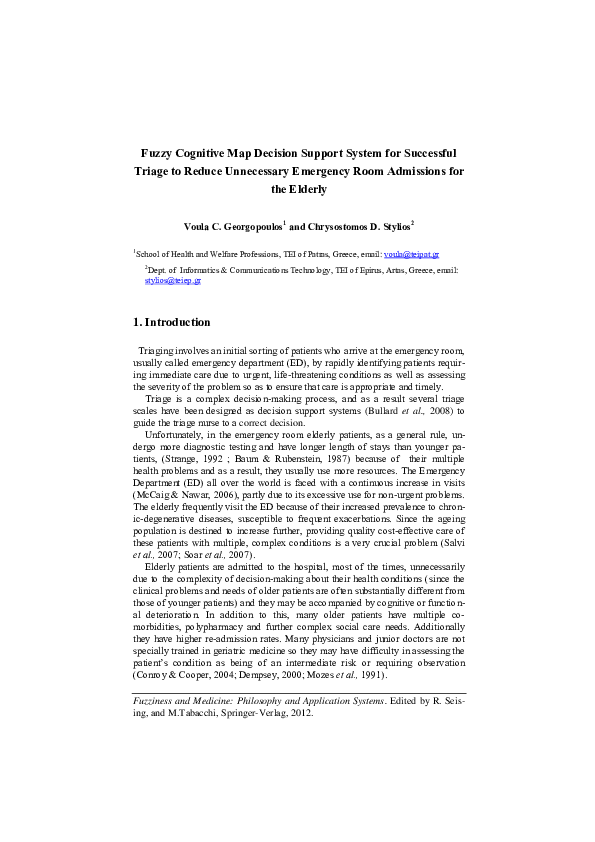 (PDF) Fuzzy Cognitive Map Decision Support System for Successful Triage ...