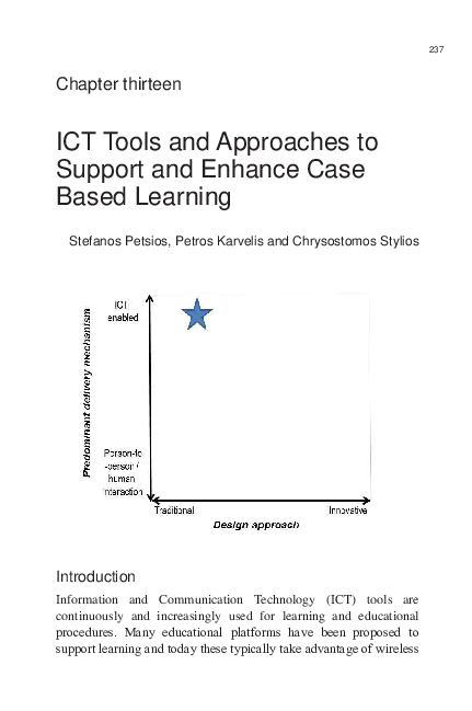 (PDF) iCT Tools and approaches to Support and enhance Case Based Learning