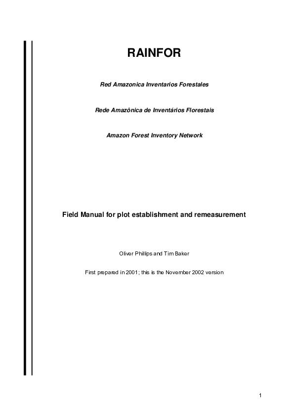 (PDF) Field manual for plot establishment and remeasurement