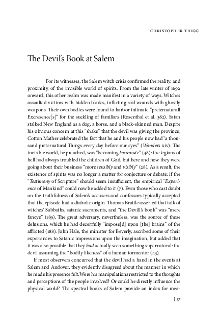 (PDF) The Devil's Book at Salem