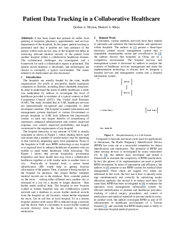 (PDF) Patient data tracking in a collaborative healthcare