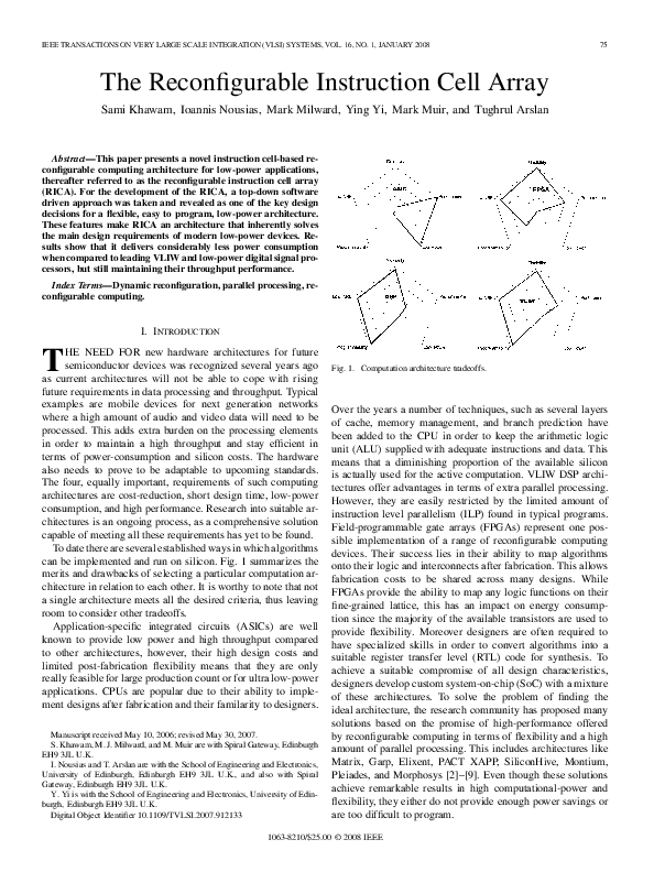 (PDF) The Reconfigurable Instruction Cell Array