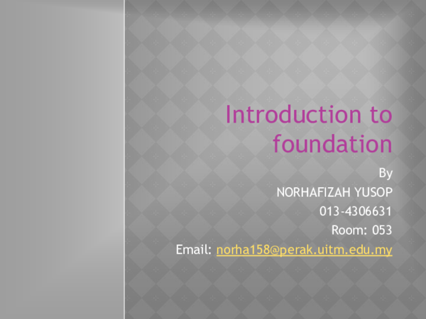 (PDF) Introduction to foundation