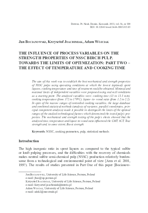 (PDF) THE INFLUENCE OF PROCESS VARIABLES ON THE STRENGTH PROPERTIES OF ...