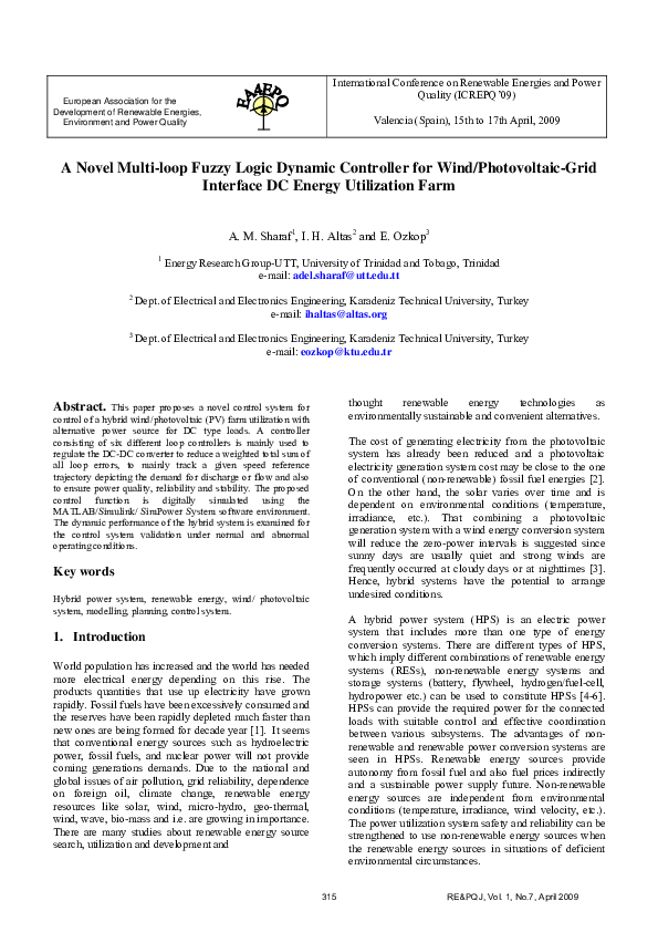 (PDF) A Novel Multiloop Fuzzy Logic Dynamic Controller for Wind ...