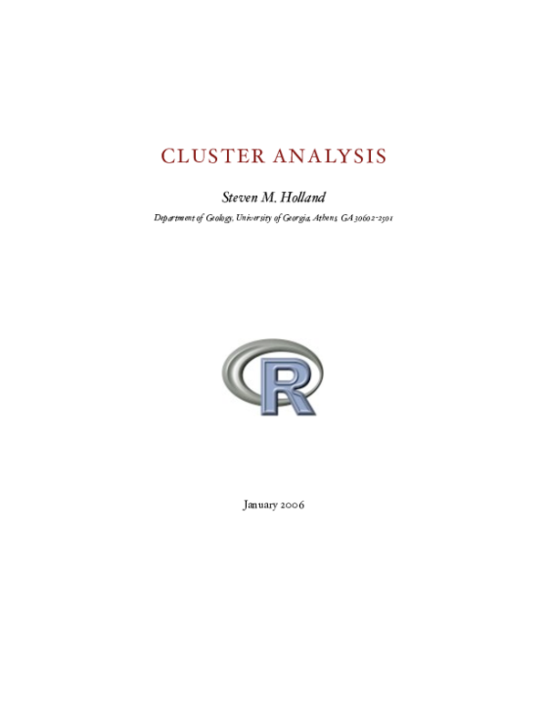 (PDF) CLUSTER ANALYSIS