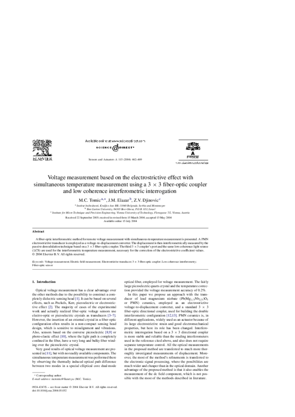 (PDF) Voltage measurement based on the electrostrictive effect with simultaneous temperature ...