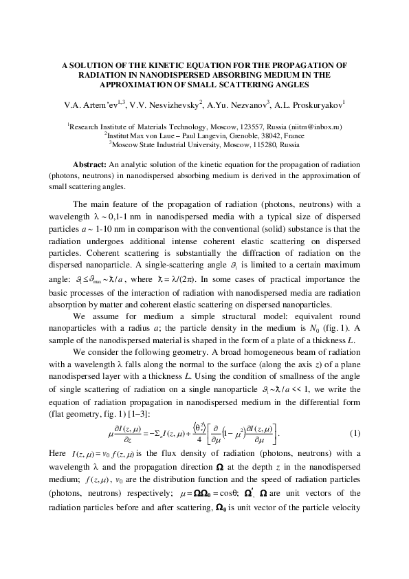 (PDF) Derivation of the diffusion equation and radiation boundary condition from the Fokker ...