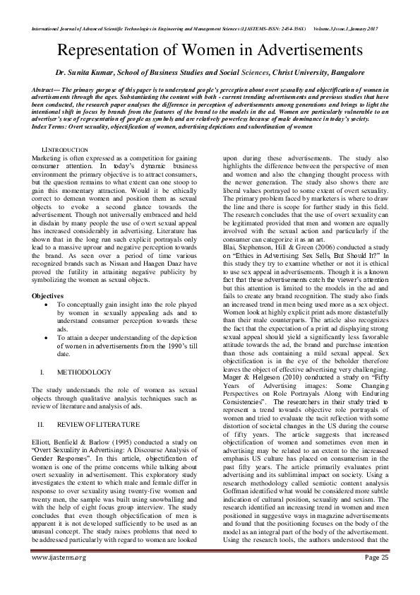 (PDF) Representation of Women in Advertisements