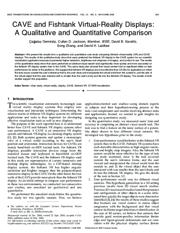 (PDF) CAVE and fishtank virtual-reality displays: a qualitative and quantitative comparison
