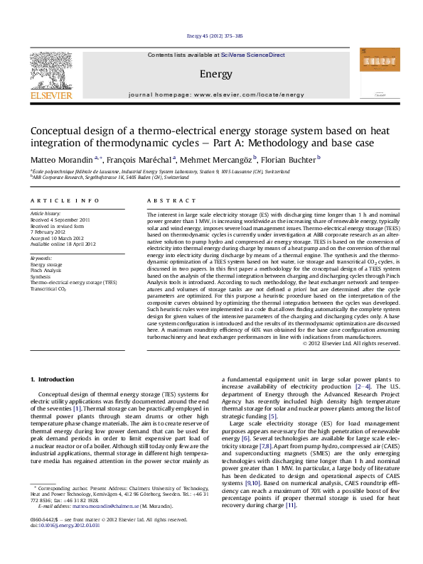 (PDF) Conceptual design of a thermo-electrical energy storage system ...