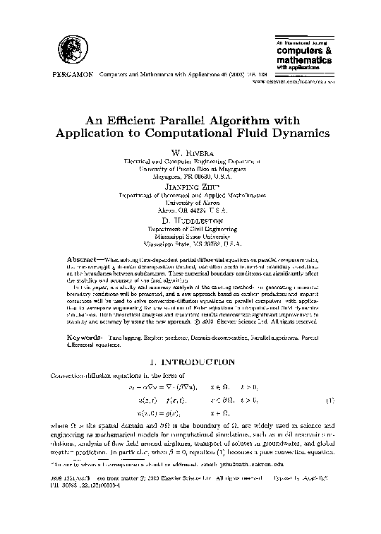 Pdf An Efficient Parallel Algorithm With Application To Computational