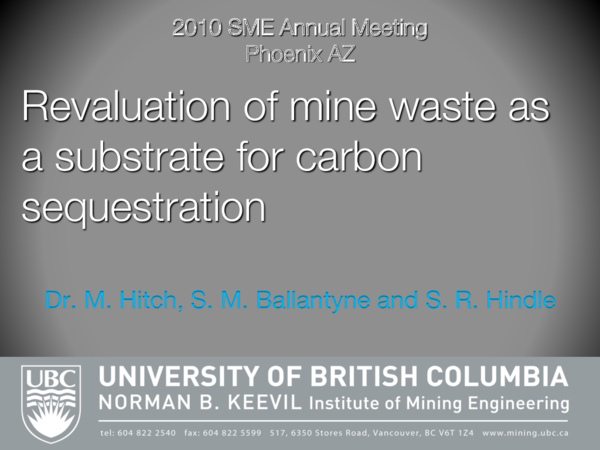 (PDF) Revalue of mine waste as a substrate for carbon sequestration