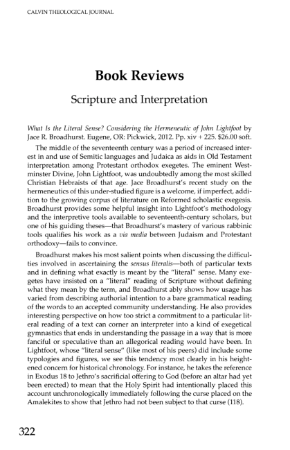 (PDF) Review of What Is the Literal Sense? Considering the Hermeneutic ...
