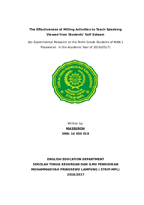 (DOC) The Effectiveness of Milling Activities to Teach Speaking Viewed ...