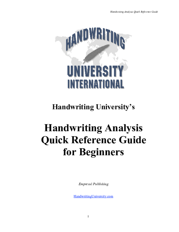 (PDF) Handwriting Analysis Quick Reference Guide Handwriting Analysis ...