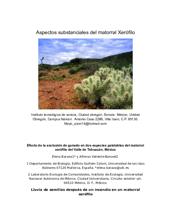 (DOC) Aspectos substanciales del matorral Xerófilo